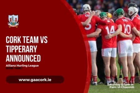 Cork Team to play Tipperary announced. – Cork GAA