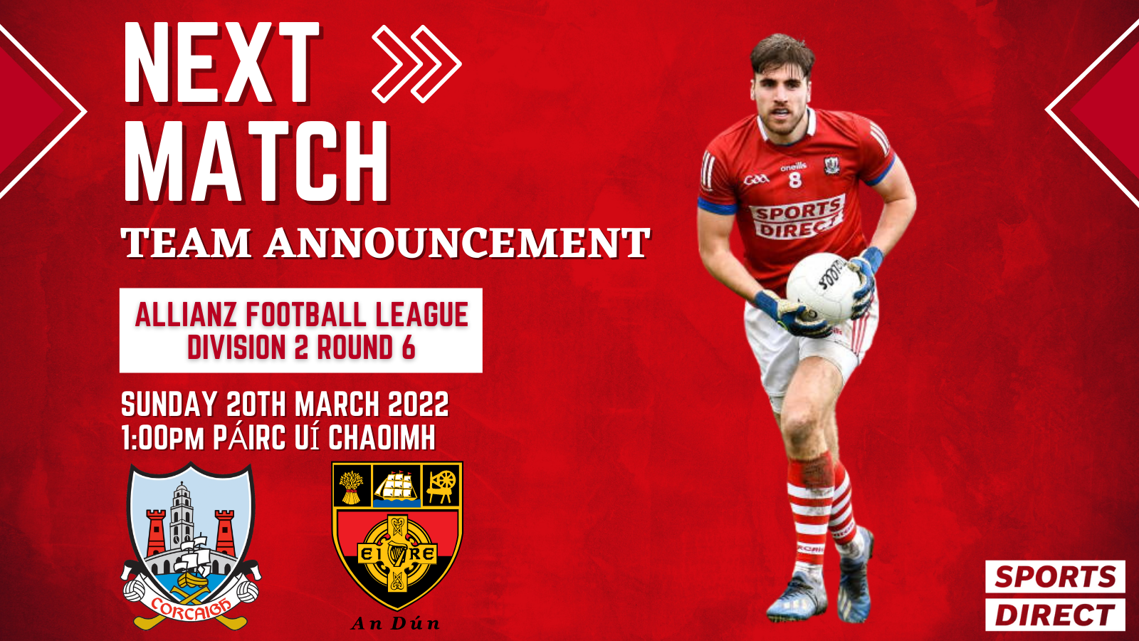 The Cork Senior Football team to play Down has been announced – Cork GAA