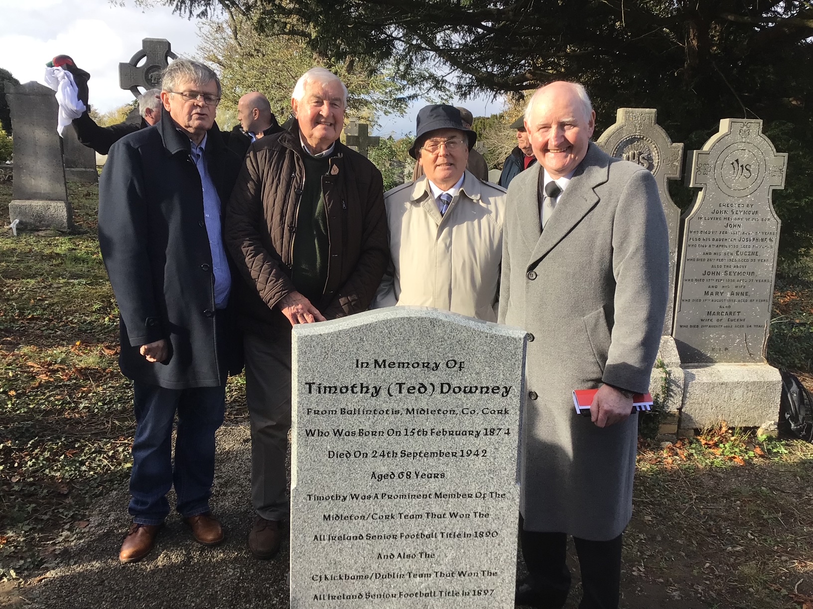 Memorial to Timothy ‘Ted’ Downey erected in Glasnevin Cemetery – Cork GAA