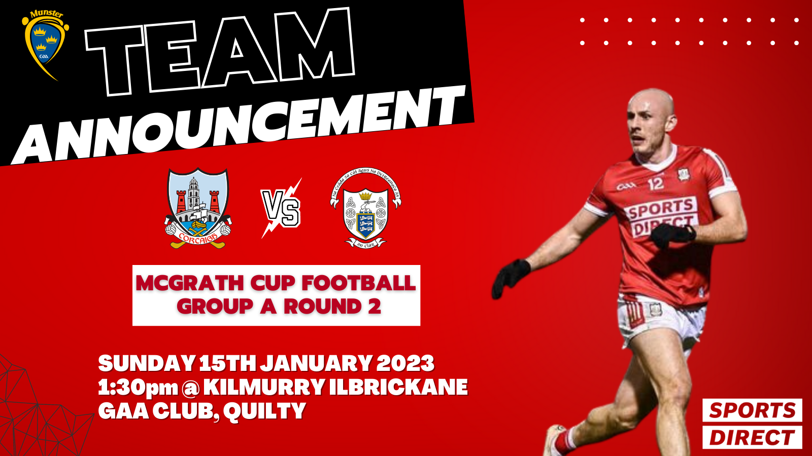 The Cork Senior Football team to play Clare in the McGrath Cup has been ...