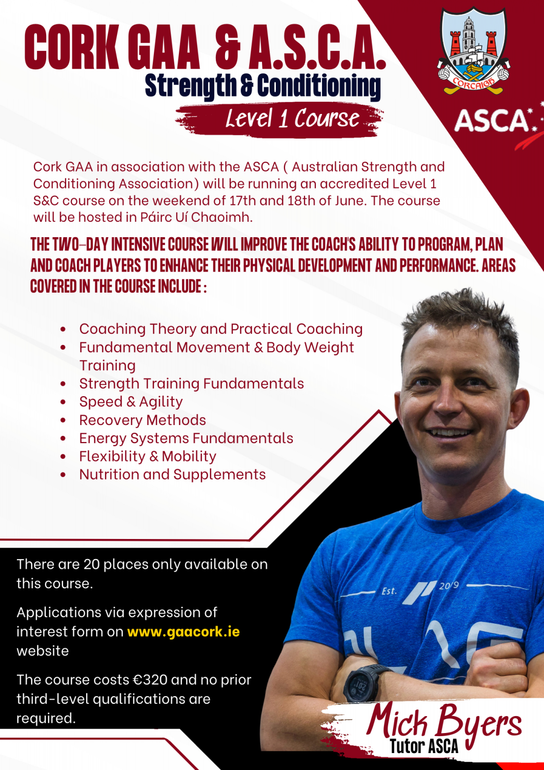 Cork GAA – ASCA Level 1 S&C course – Cork GAA