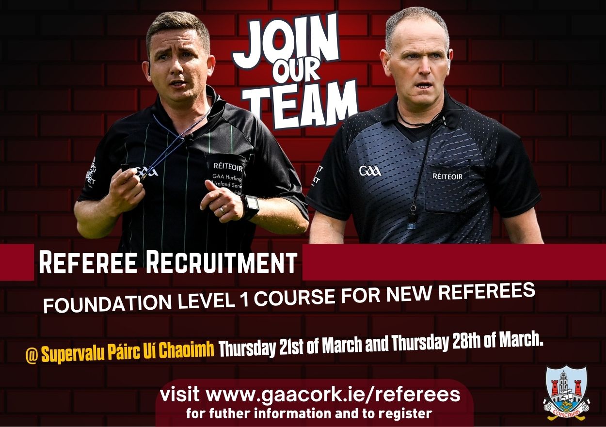 Referee Foundation Course March 2024 – Cork GAA