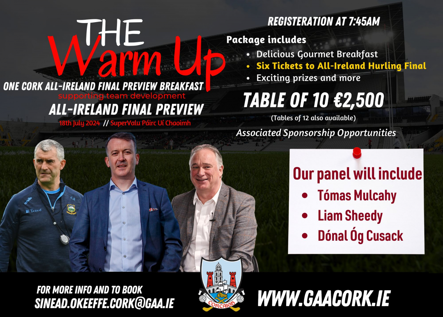 All-Ireland Hurling Final Warm Up Breakfast Event – Cork GAA