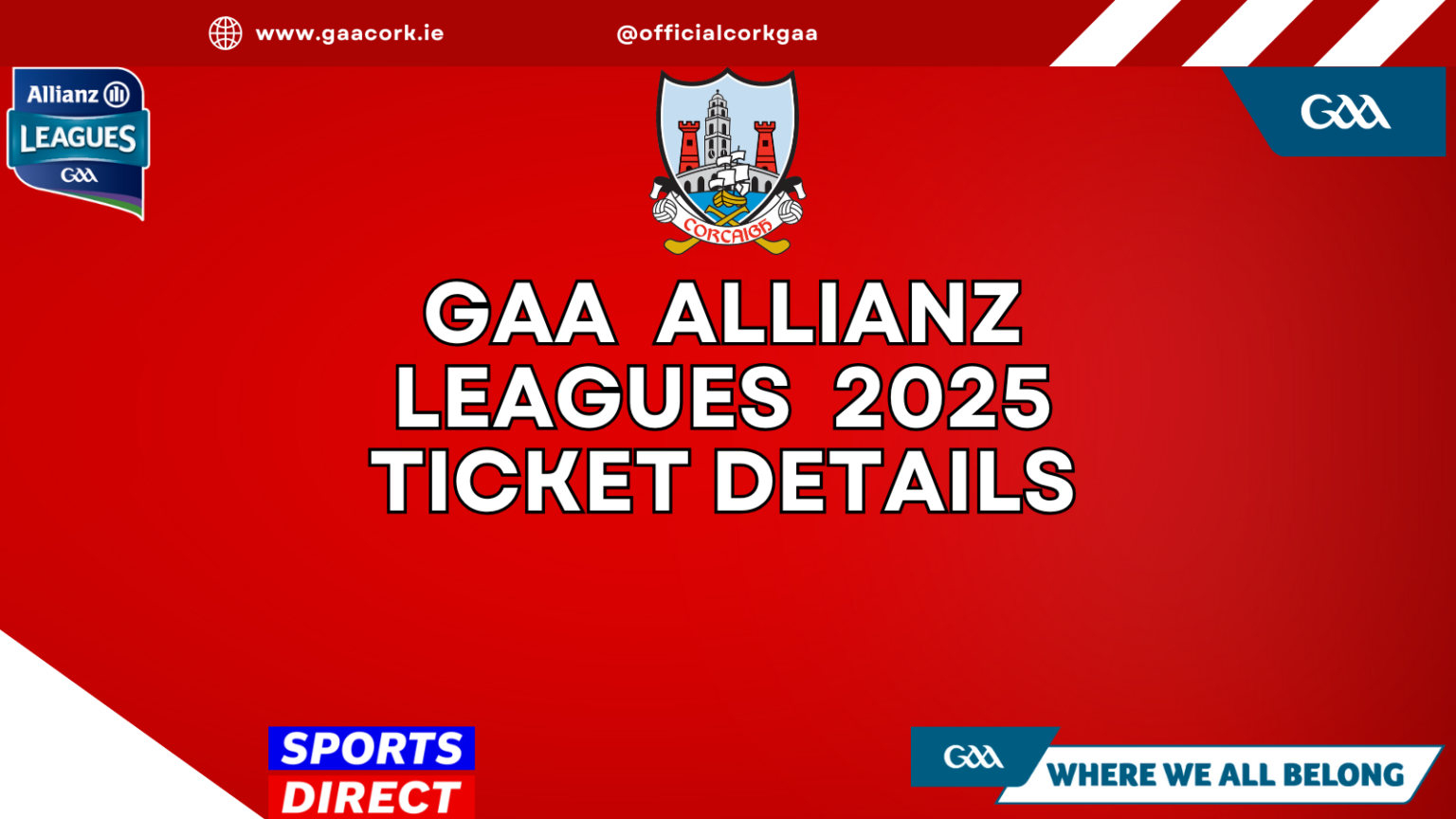 GAA Allianz League 2025 ticket details; – Cork GAA