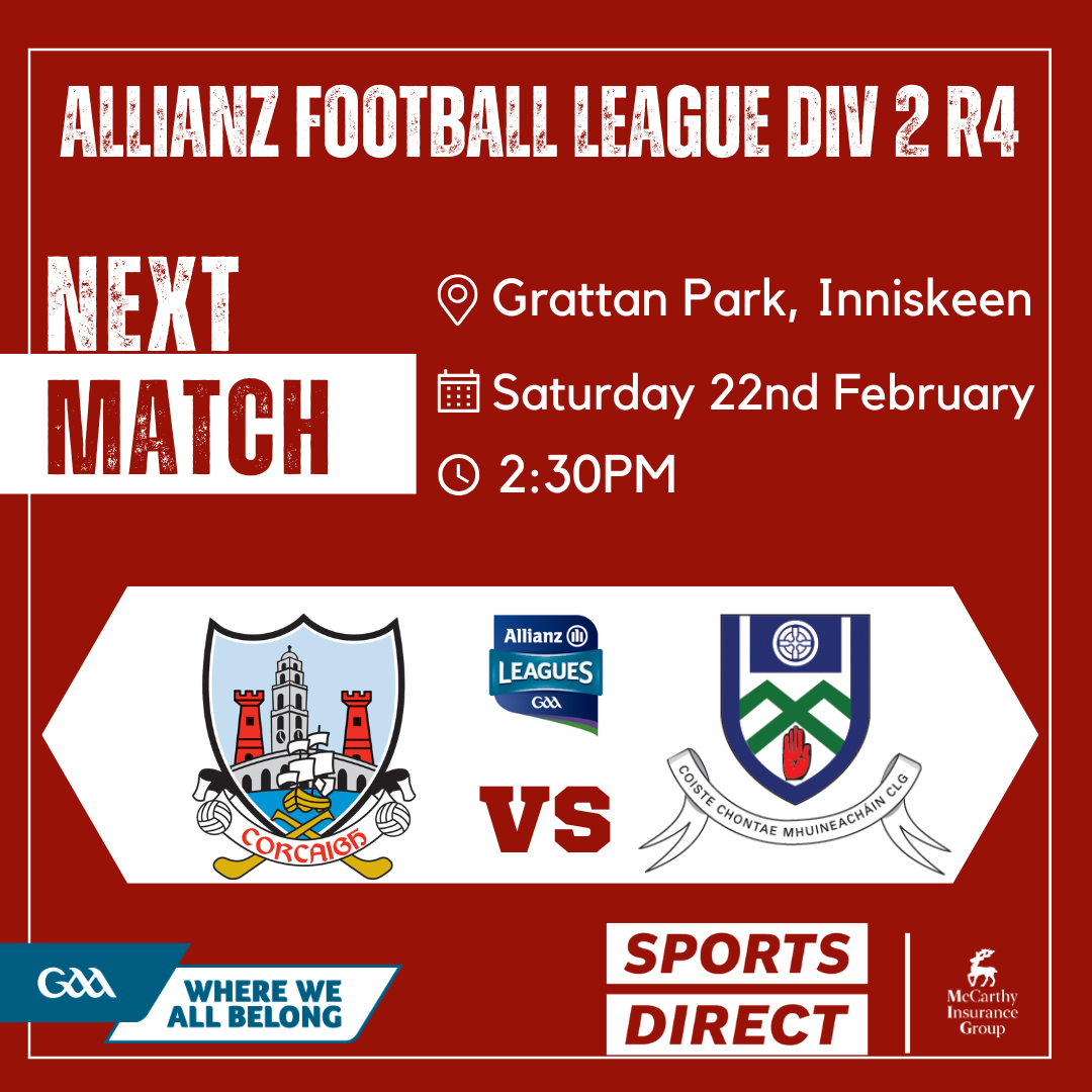 Cork Senior Football V Monaghan Fixture Change; – Cork GAA