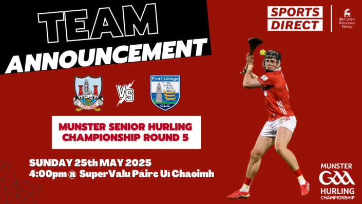 The Cork Senior Hurling team to play Waterford in round 5 of the ...