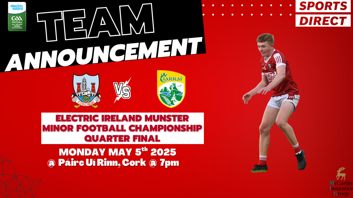 The Cork Minor football team to play Kerry in the Electric Ireland ...