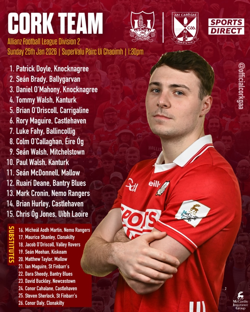 Cork Senior football team to play Cavan has been announced – Cork GAA