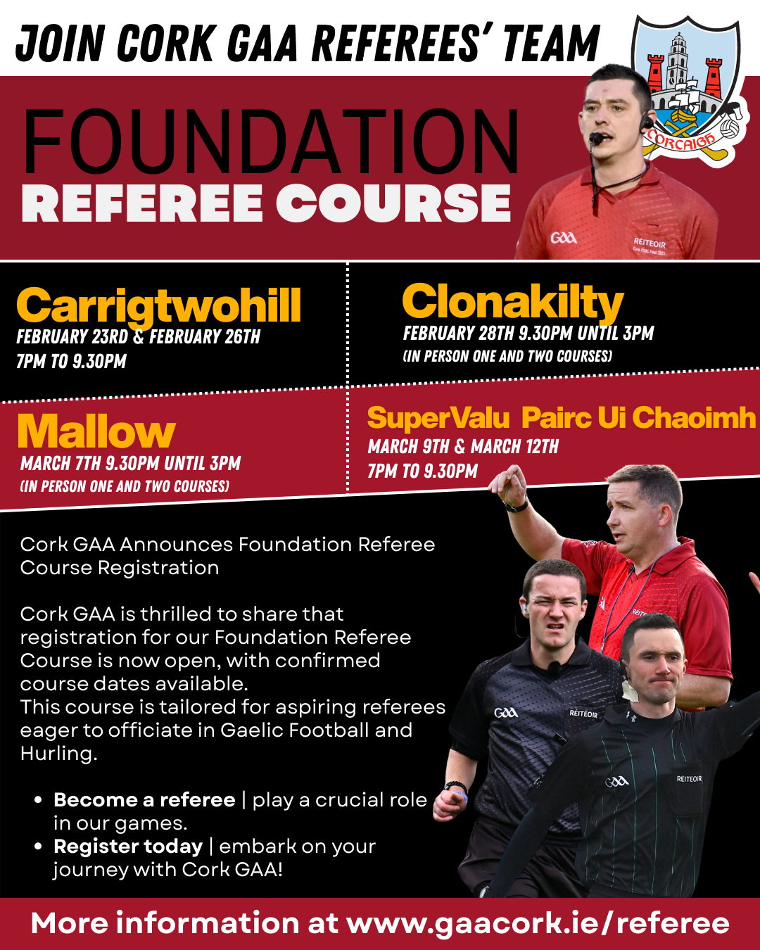 Register for our Foundation Referee Course – Cork GAA